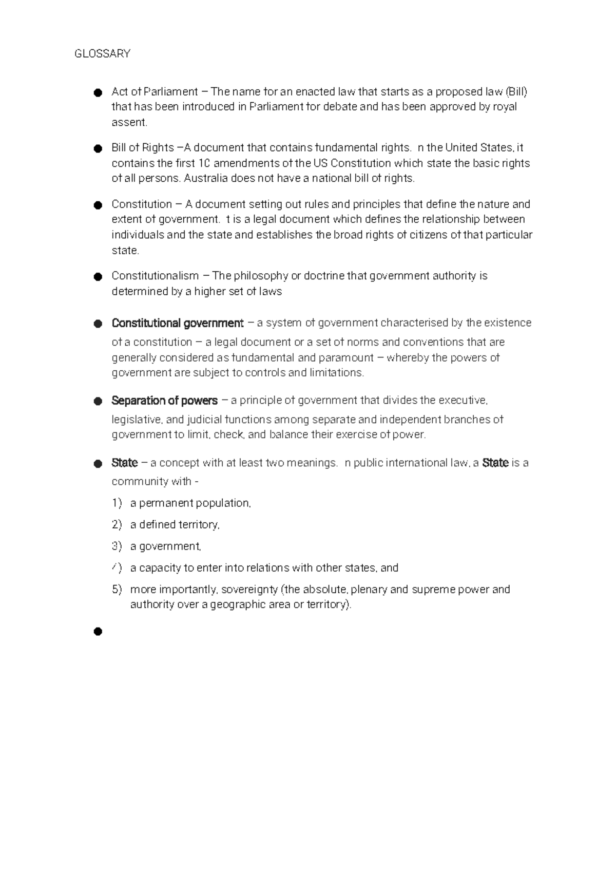 GLOSSARY: Key Legal Terms and Concepts for Law Studies - Studocu