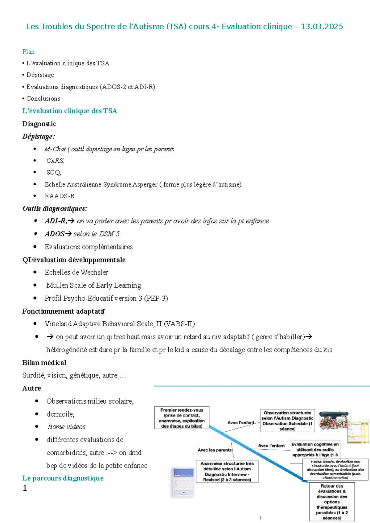 Évaluation Clinique des Troubles du Spectre Autistique (TSA) - Cours 4 ...