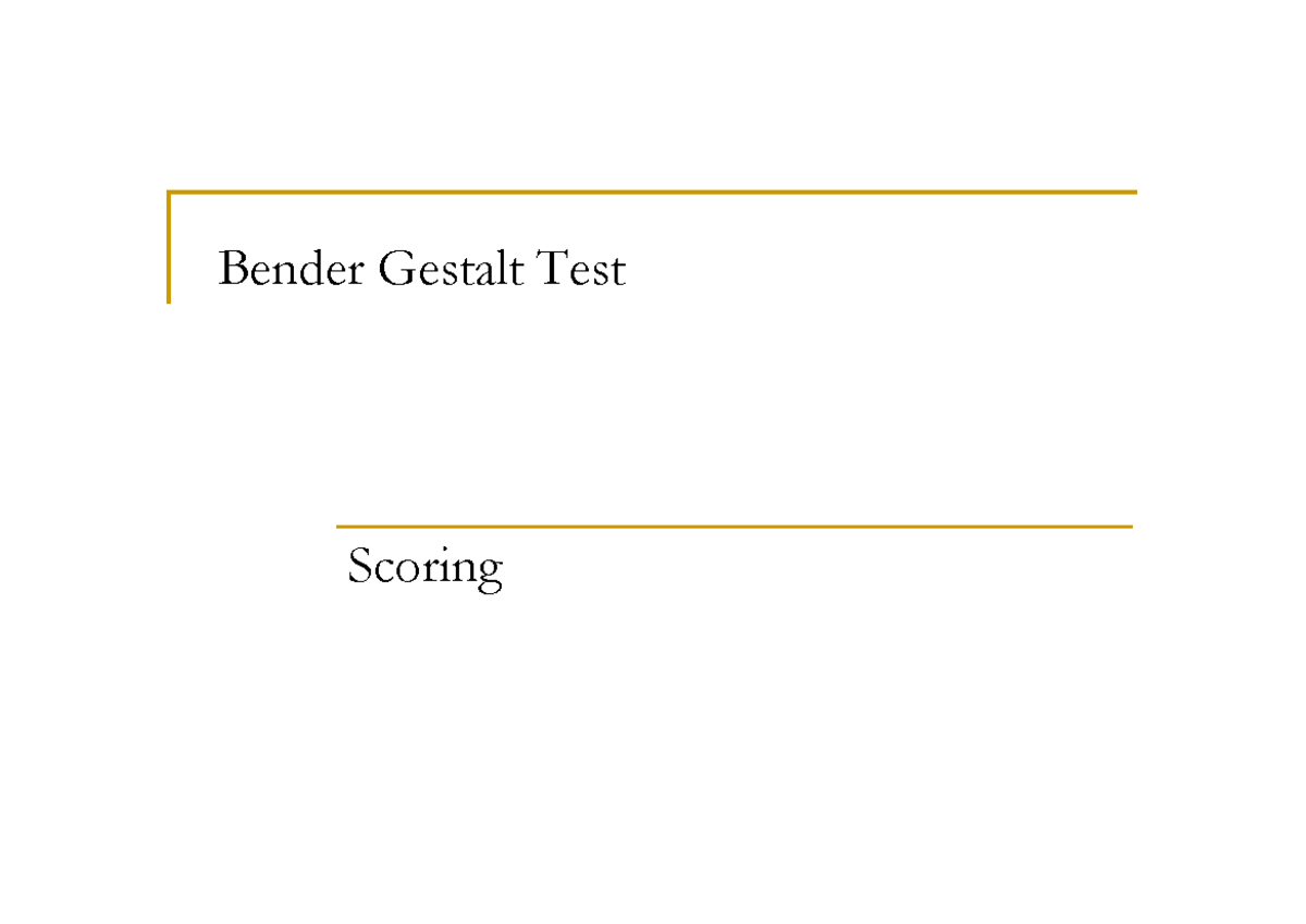 Bender Gestalt Test Scoring Guidelines (3-Bender) - Studocu