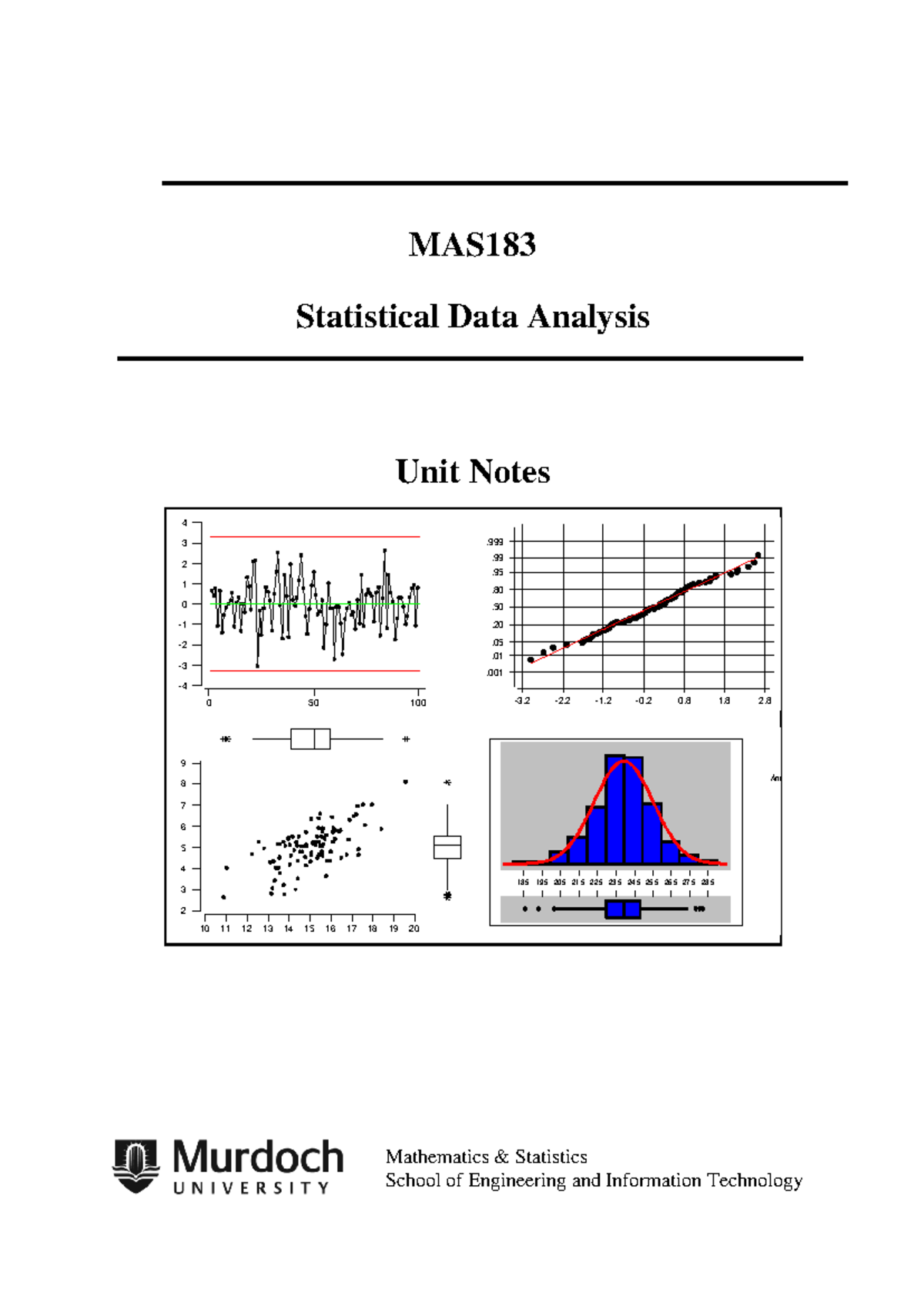 Statistical Data Analysis MAS183 Unit Notes 2020/2021 Murdoch ...