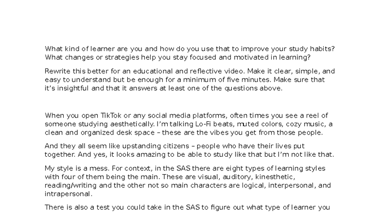 Understanding Your Learning Style: Strategies for Effective Study ...