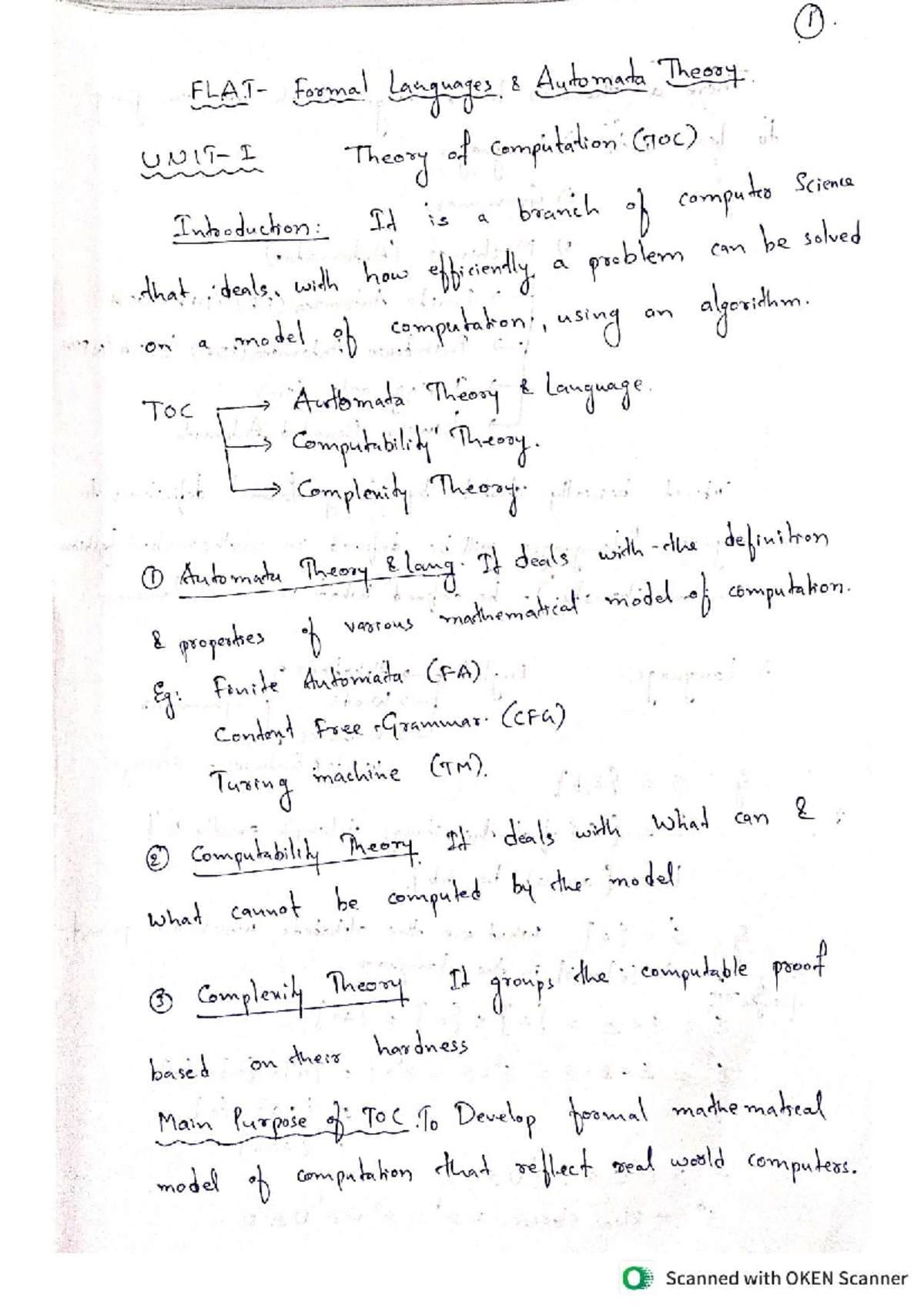 Formal Languages and Automata Theory (TOC) Overview and Key Concepts - Studocu