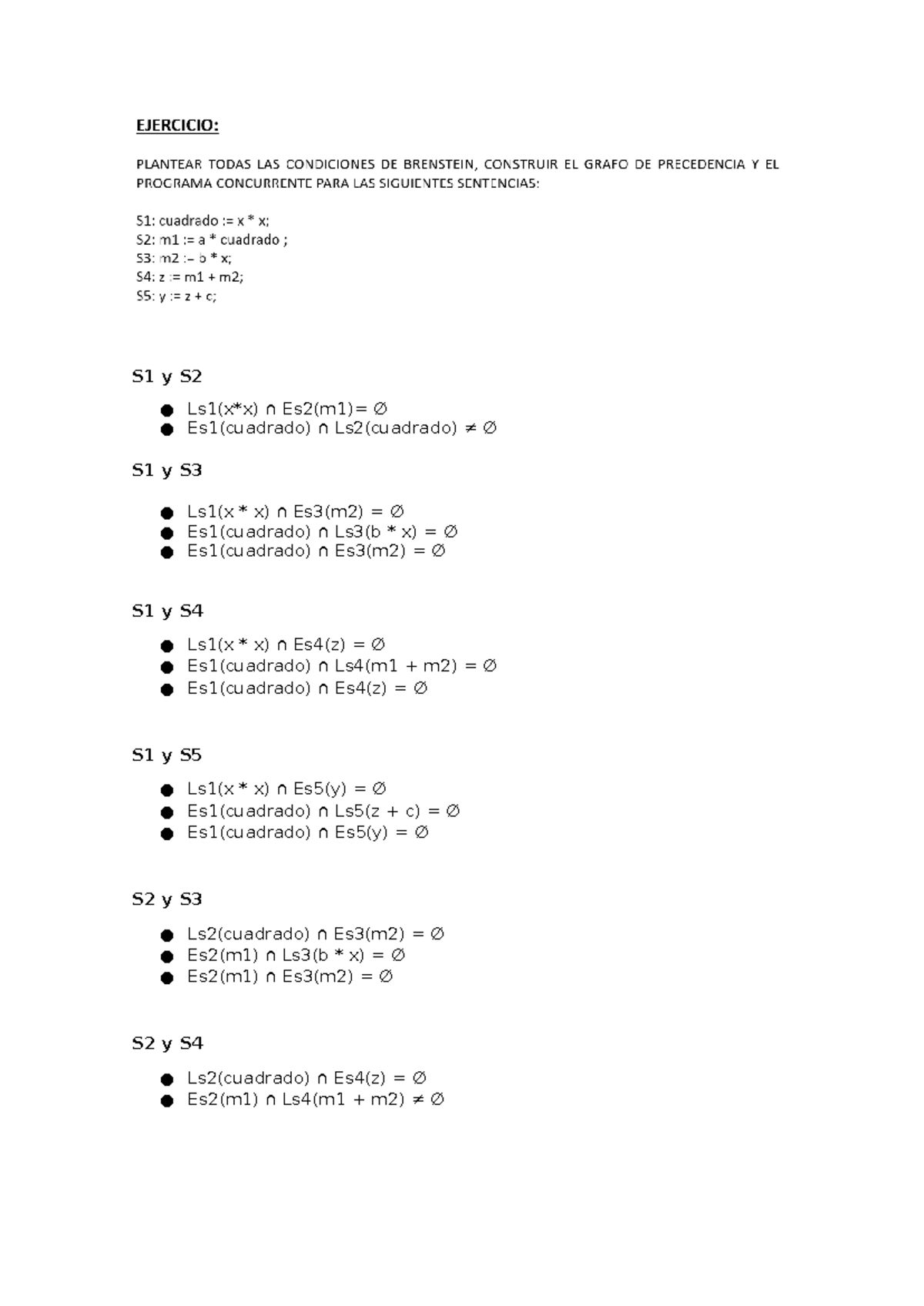 S1 y S2 Es1(cuadrado) Ls2(cuadrado) S1 y S3 Ls1(x x) Notes on ...