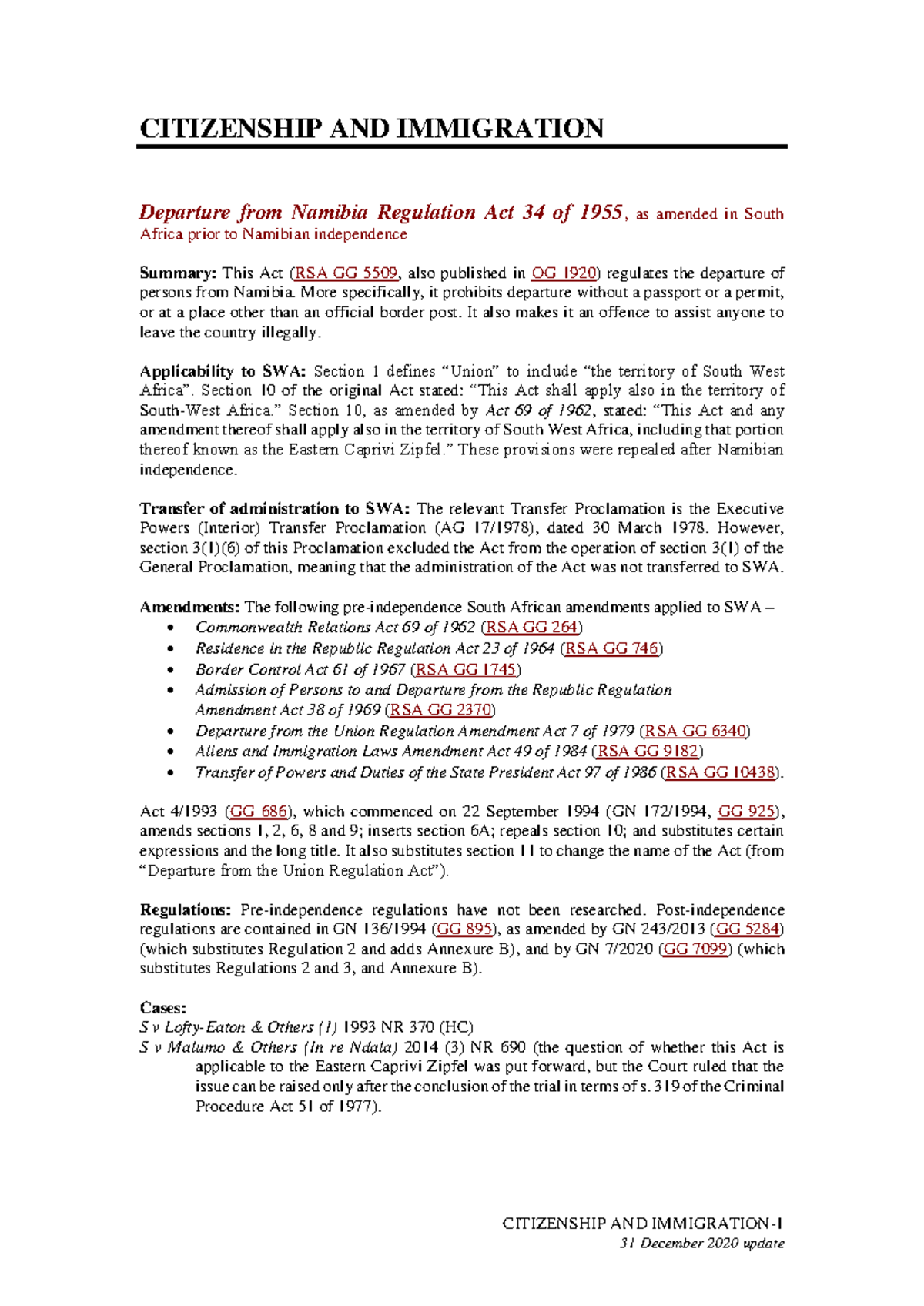 Citizenship & Immigration - Lecture Notes for LAWS 301 - Studocu
