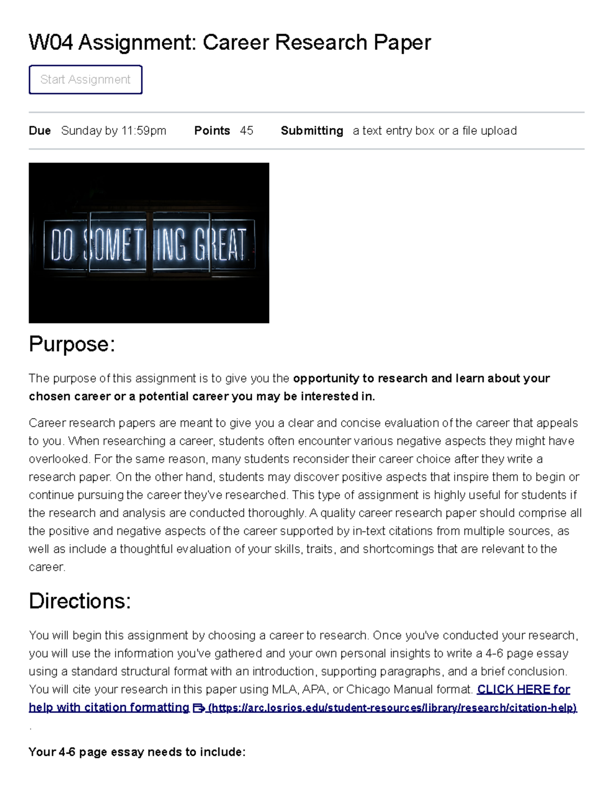 W04 Assignment Career Research Paper - Career research papers are meant ...