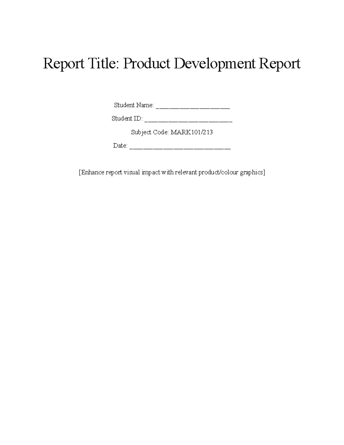 Product Development Report (XYZ101) - Comprehensive Overview - Studocu