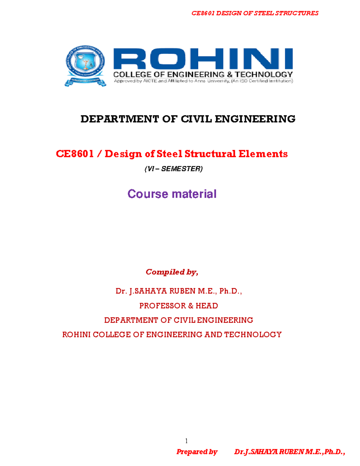 CE8601 Ground Water Engineering Course Material Compilation - Studocu