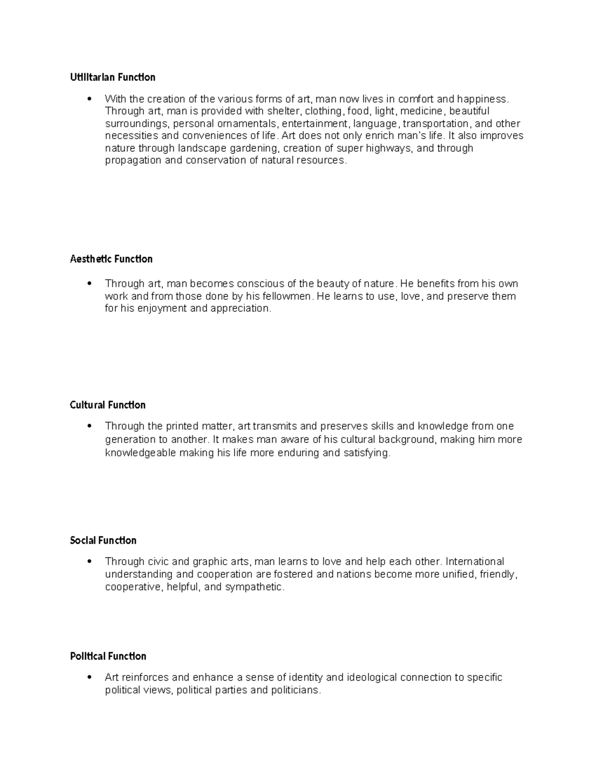 Functions of Art: A Comprehensive Overview of Its Roles - Studocu