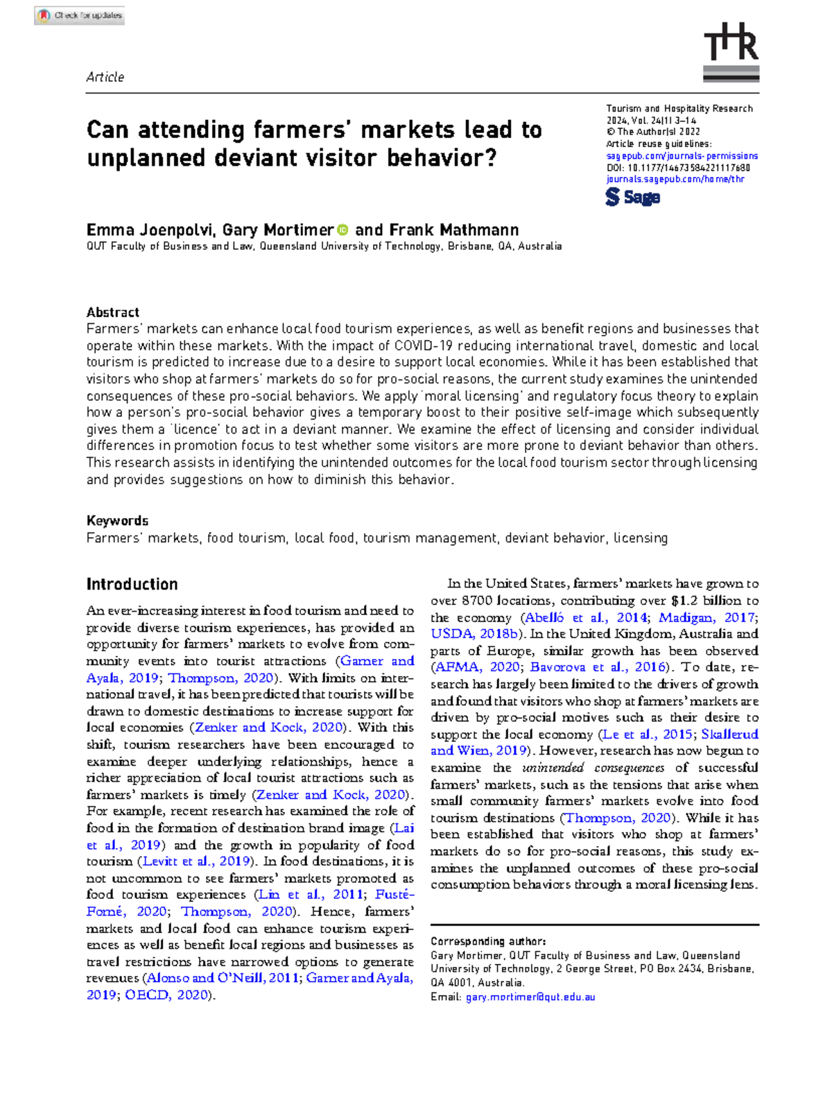 Exploring Unplanned Visitor Behavior at Markets: A Study on Food ...
