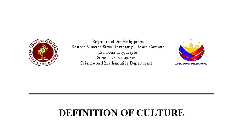 BSED SCI 2A Written Report: Definition of Culture and Its Importance ...