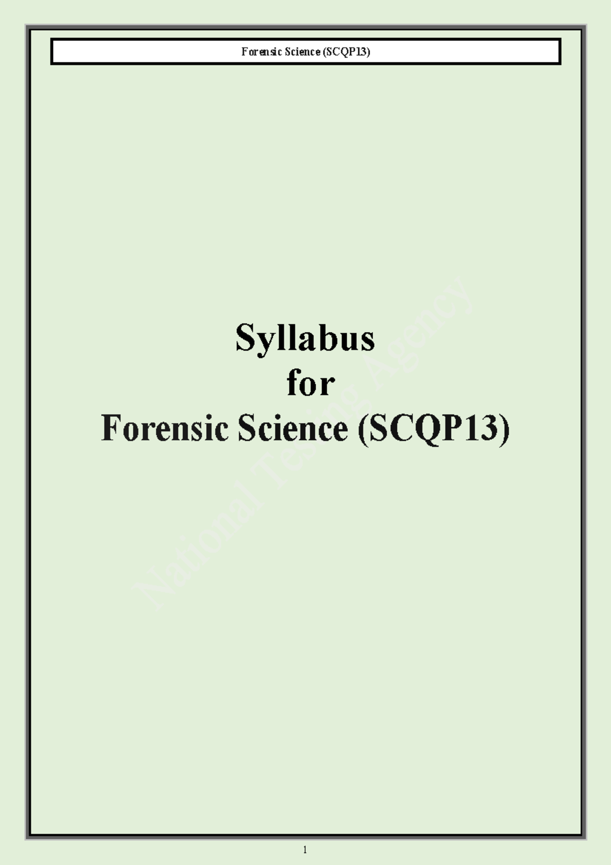 Forensic Science Syllabus Overview (SCQP13) - Studocu