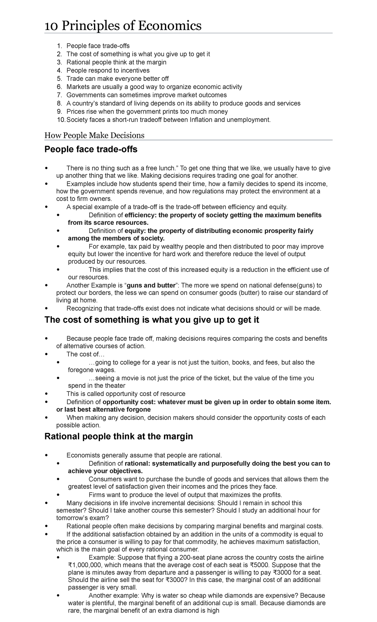 10 Principles of Economics - 10 Principles of Economics People face ...