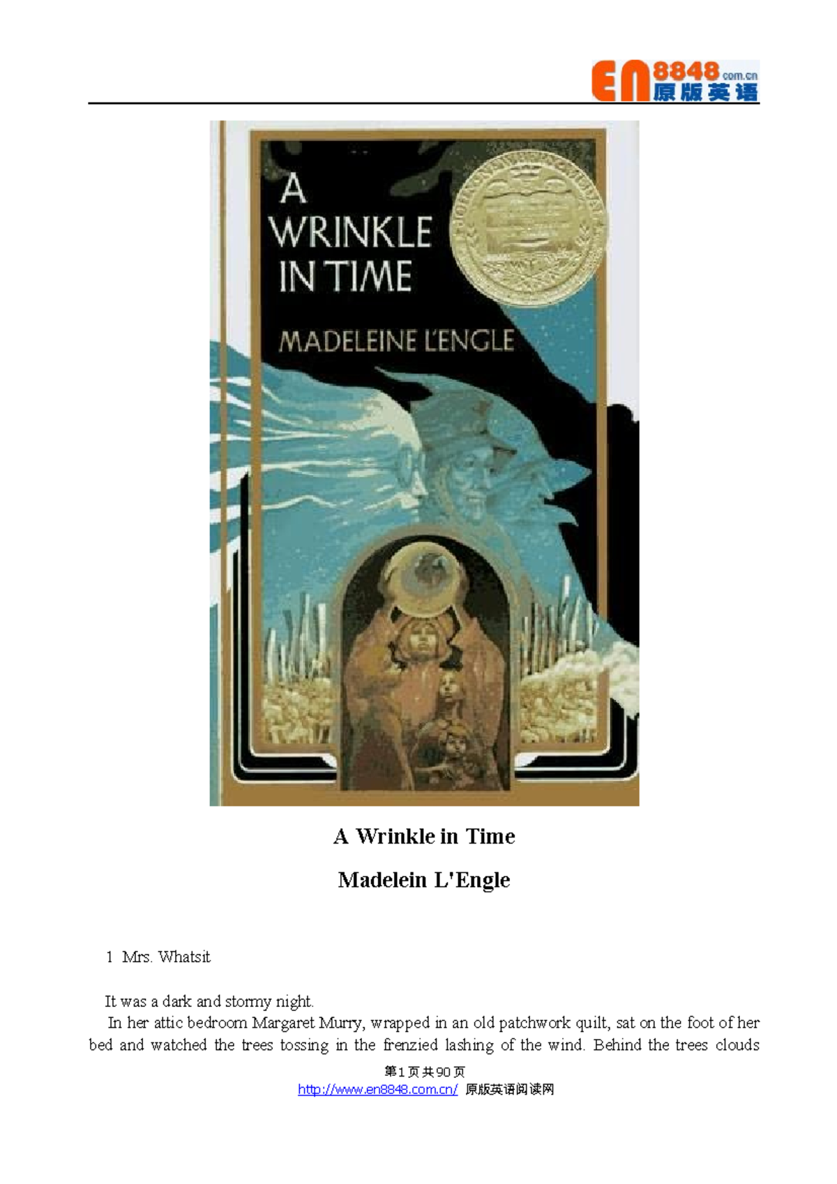 A Wrinkle in Time by LEngle, Madelein ) - A Wrinkle in Time Madelein L ...