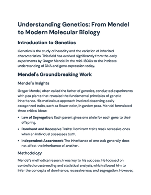 Genetics Overview: Mitosis, Meiosis & Mendelian Inheritance (BIO101 ...