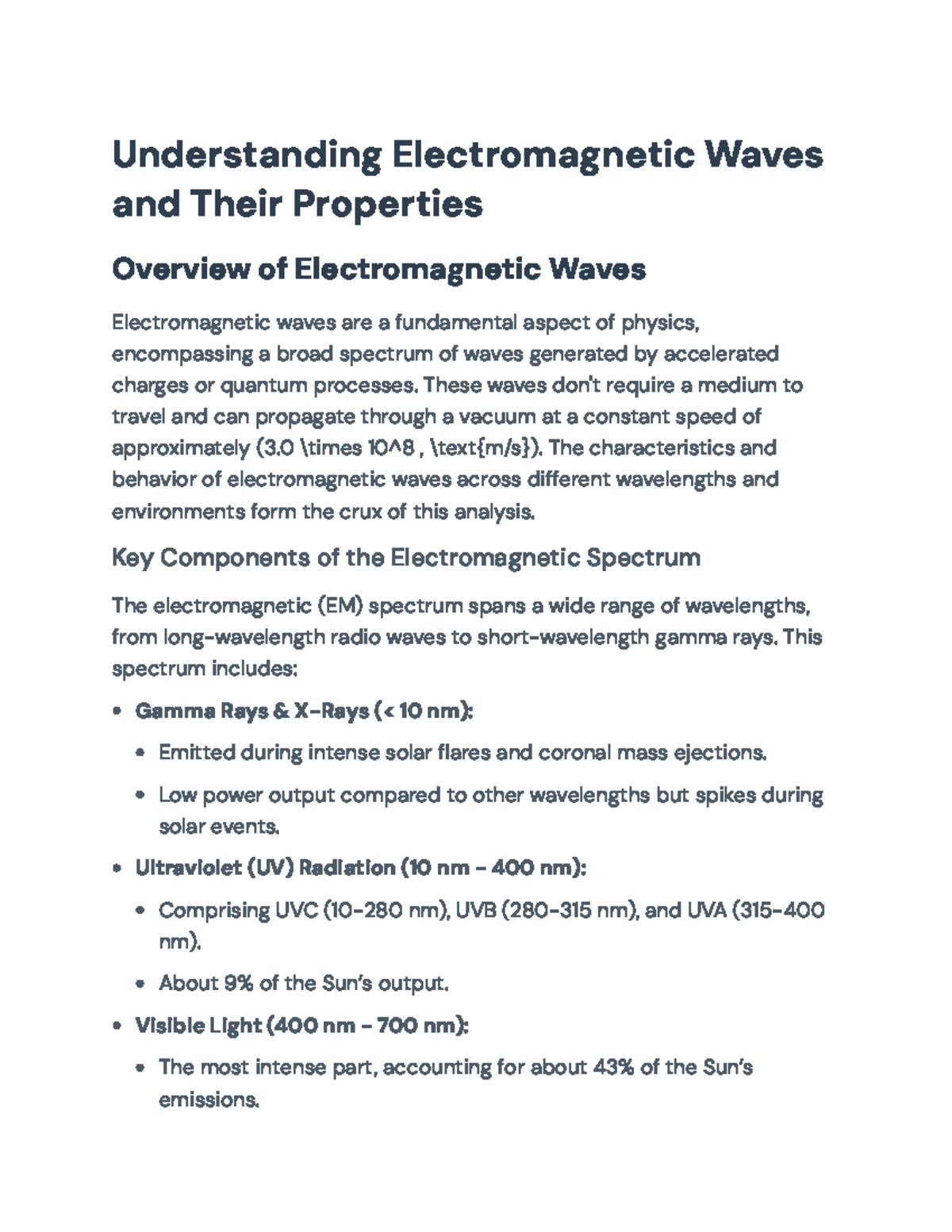 Electromagnetic Waves: Properties, Spectrum, and Practical Applications ...