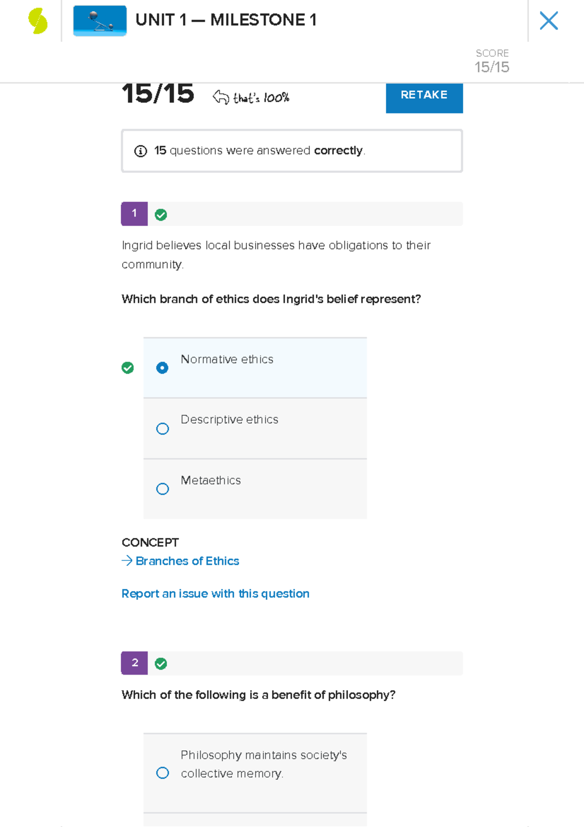 Ethics 101: Milestone 1 Review and Study Guide - Studocu