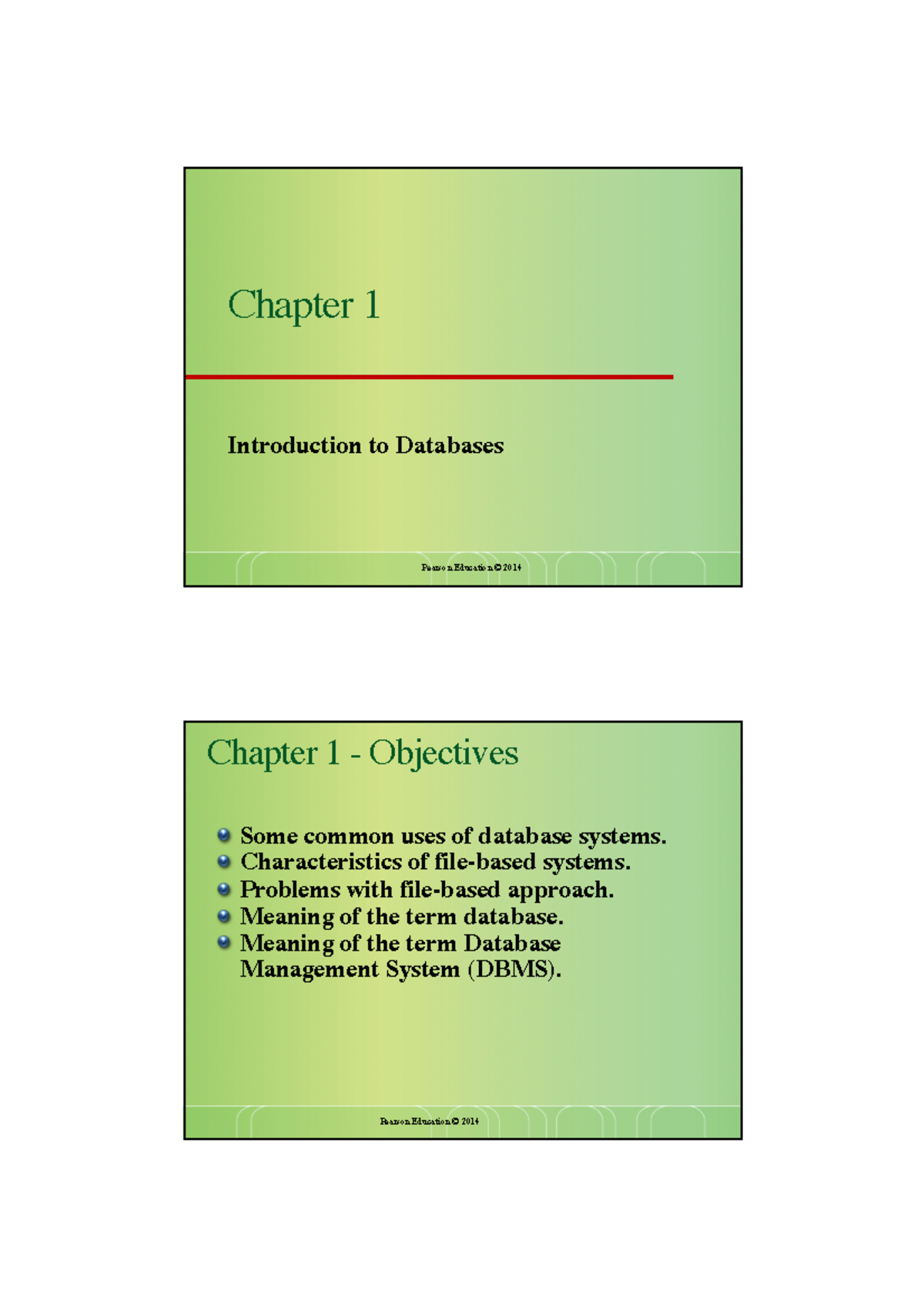 Ch01 handout - Introduction to DBMS - Chapter 1 Introduction to ...