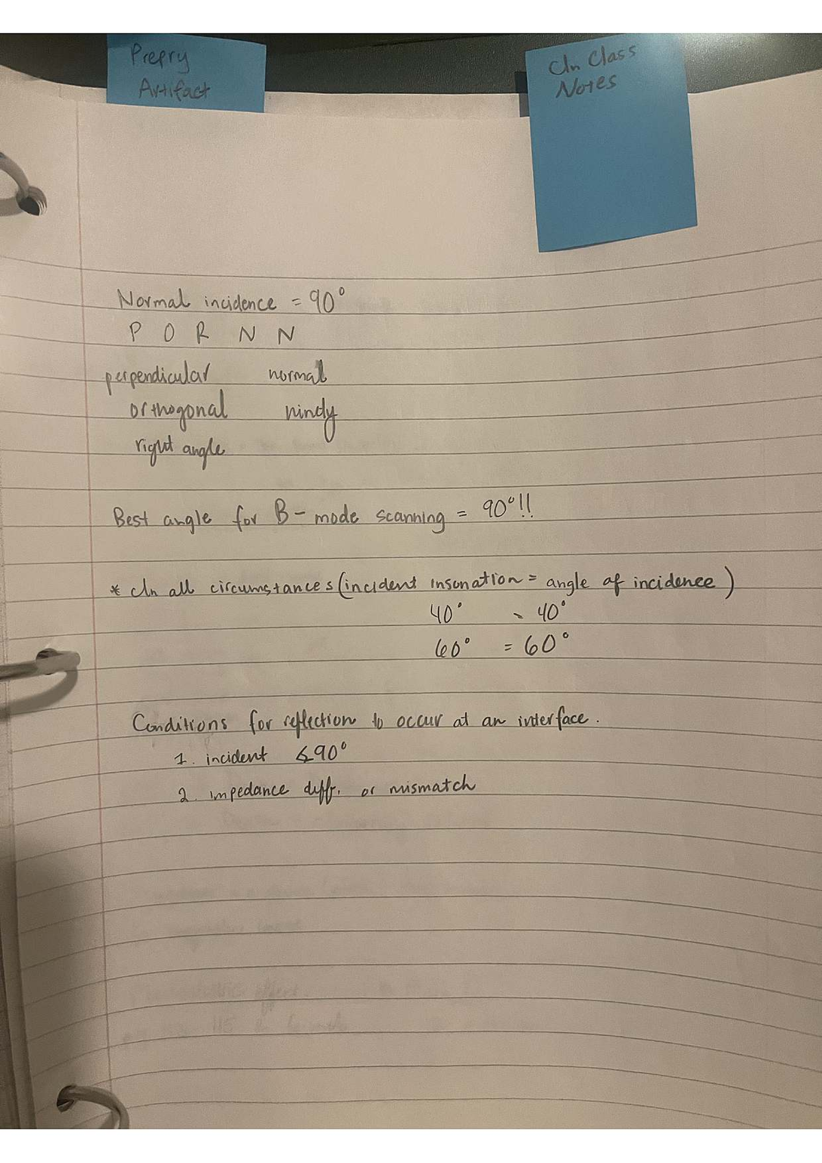 Class Notes on Normal Incidence Reflection Conditions - Studocu