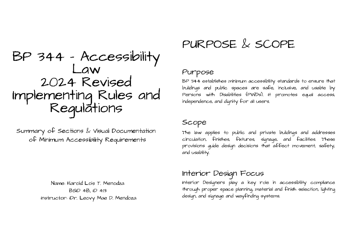 BP 344 - Summary of Accessibility Law 2024 with Visual Aids - Studocu