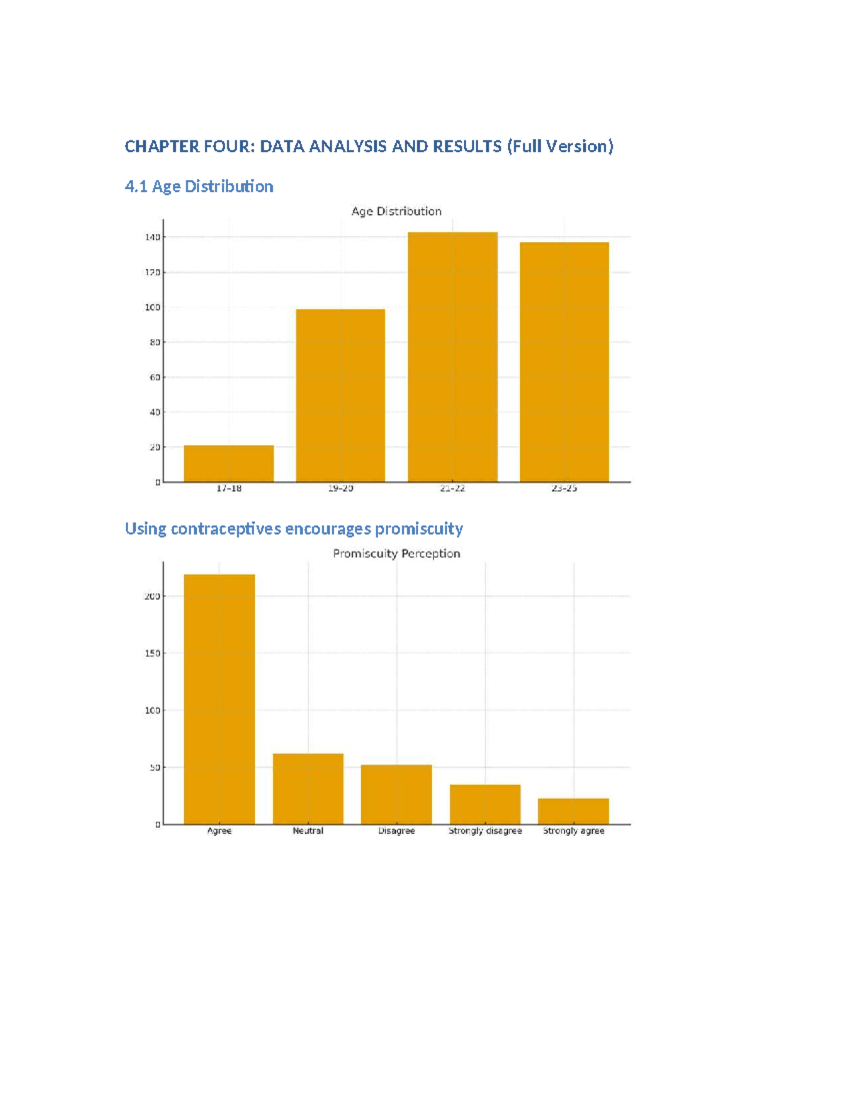 CHAPTER 4: DATA ANALYSIS & RESULTS ON CONTRACEPTIVE USE - Studocu