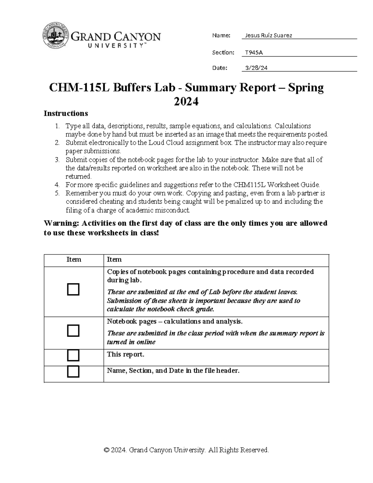 CHM-115L-Spring-2024-Buffers-Lab-Summary-Report-T945A - Studocu