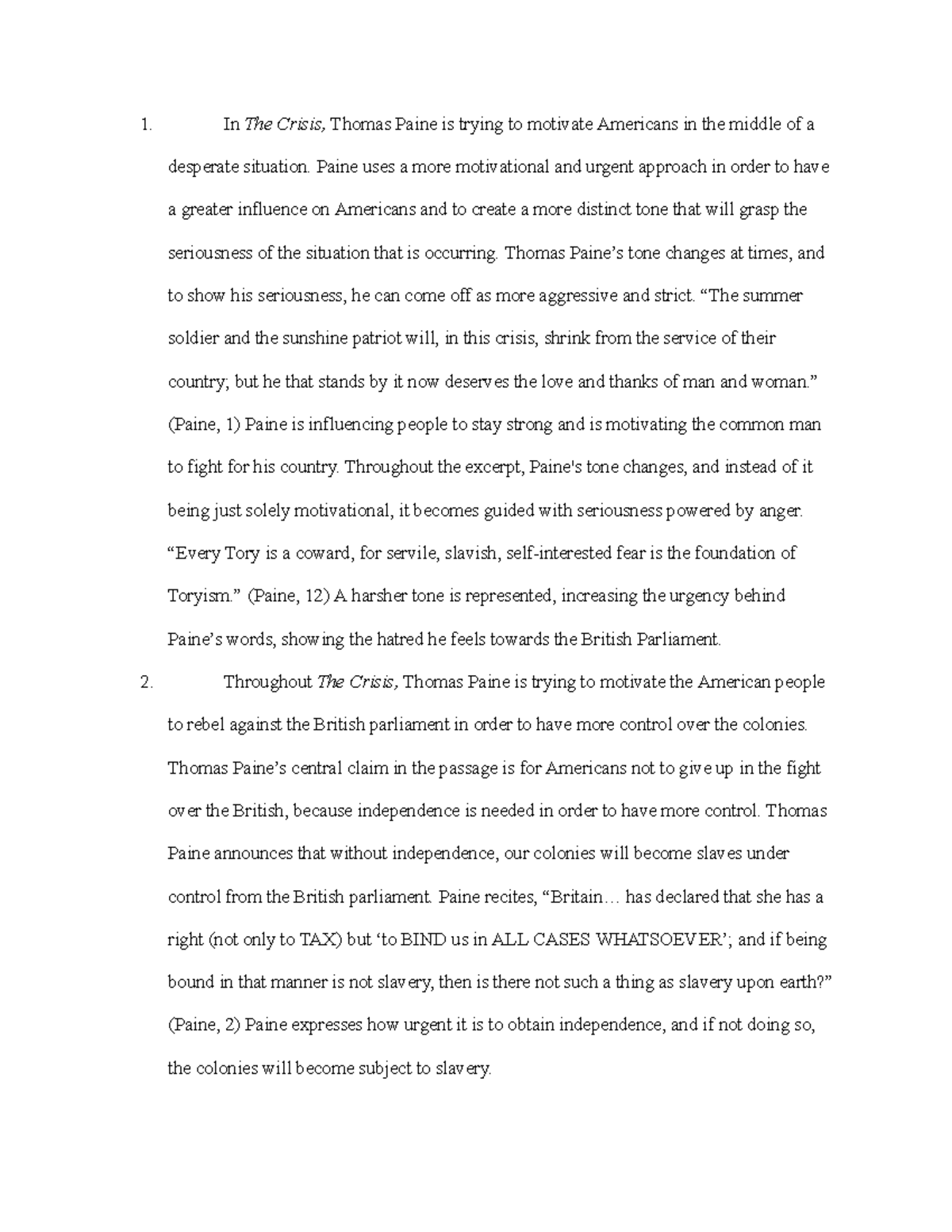 The Crisis by Thomas Paine: Motivating Americans to Fight for ...