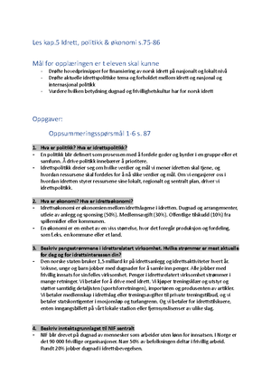 Kap 16 idrett, verider og etikk - Kap. 16 idrett, verdier og etikk Hvilke forhold er det mellom ...