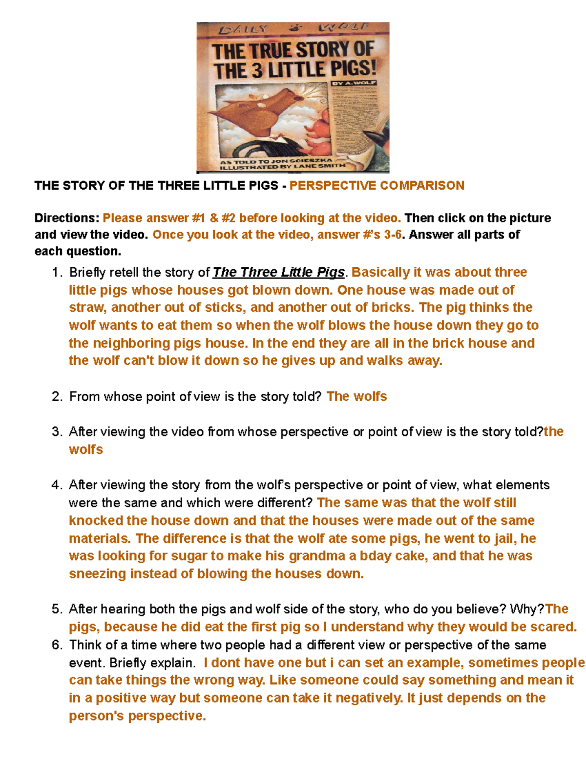 - THE TRUE Story OF THE Three Little PIGS - THE STORY OF THE THREE ...