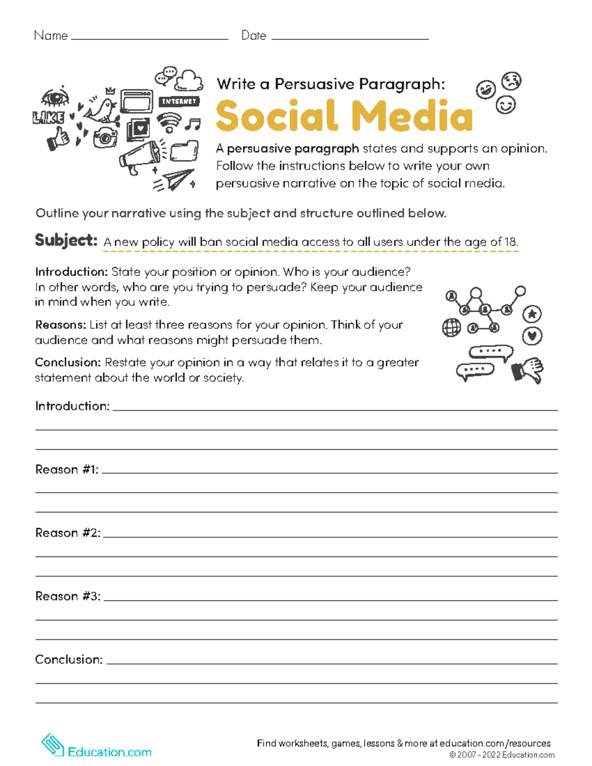 ENG 101: Persuasive Essay on Banning Social Media for Under 18s - Studocu