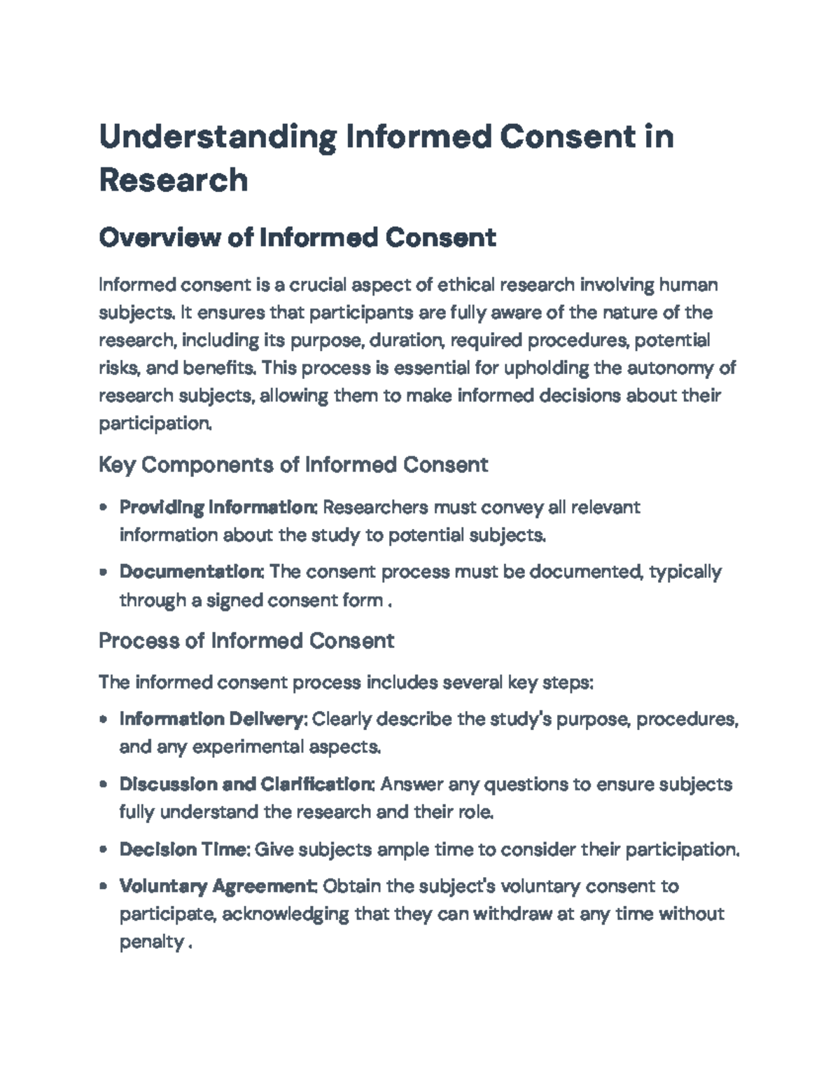 Informed Consent in Research: Ethical Guidelines and Practices ...