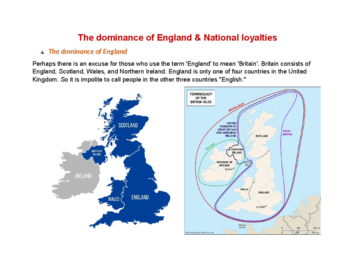 ENG-101 Essay Notes: The Dominance of England & National Loyalties ...