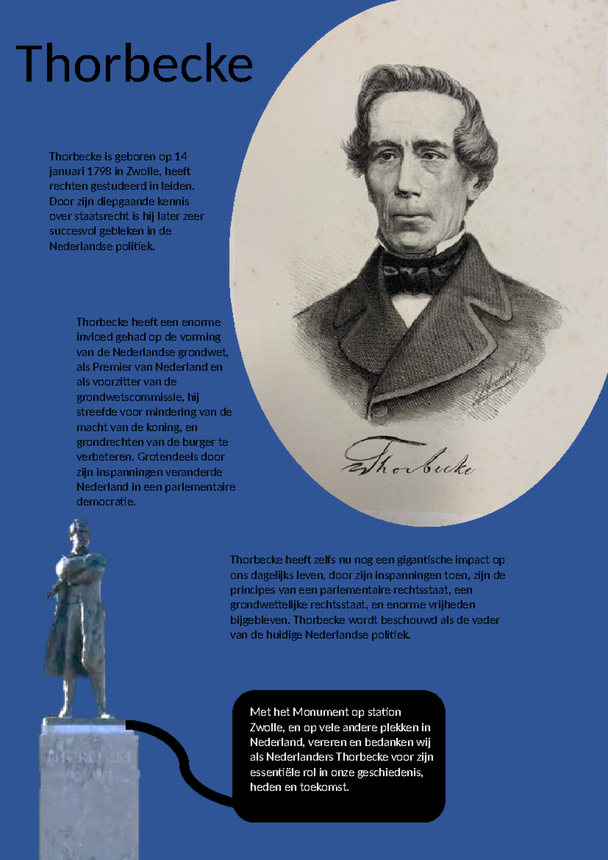 Geschiedenis Poster: De Invloed van Thorbecke op Nederland - Studeersnel