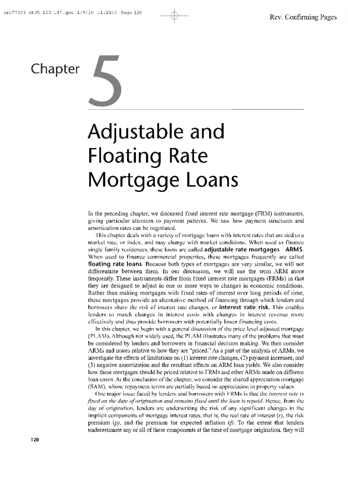 Chapter 5 Adjustable and Floating Rate Mortgage Loans - Đầu tư Bất động ...