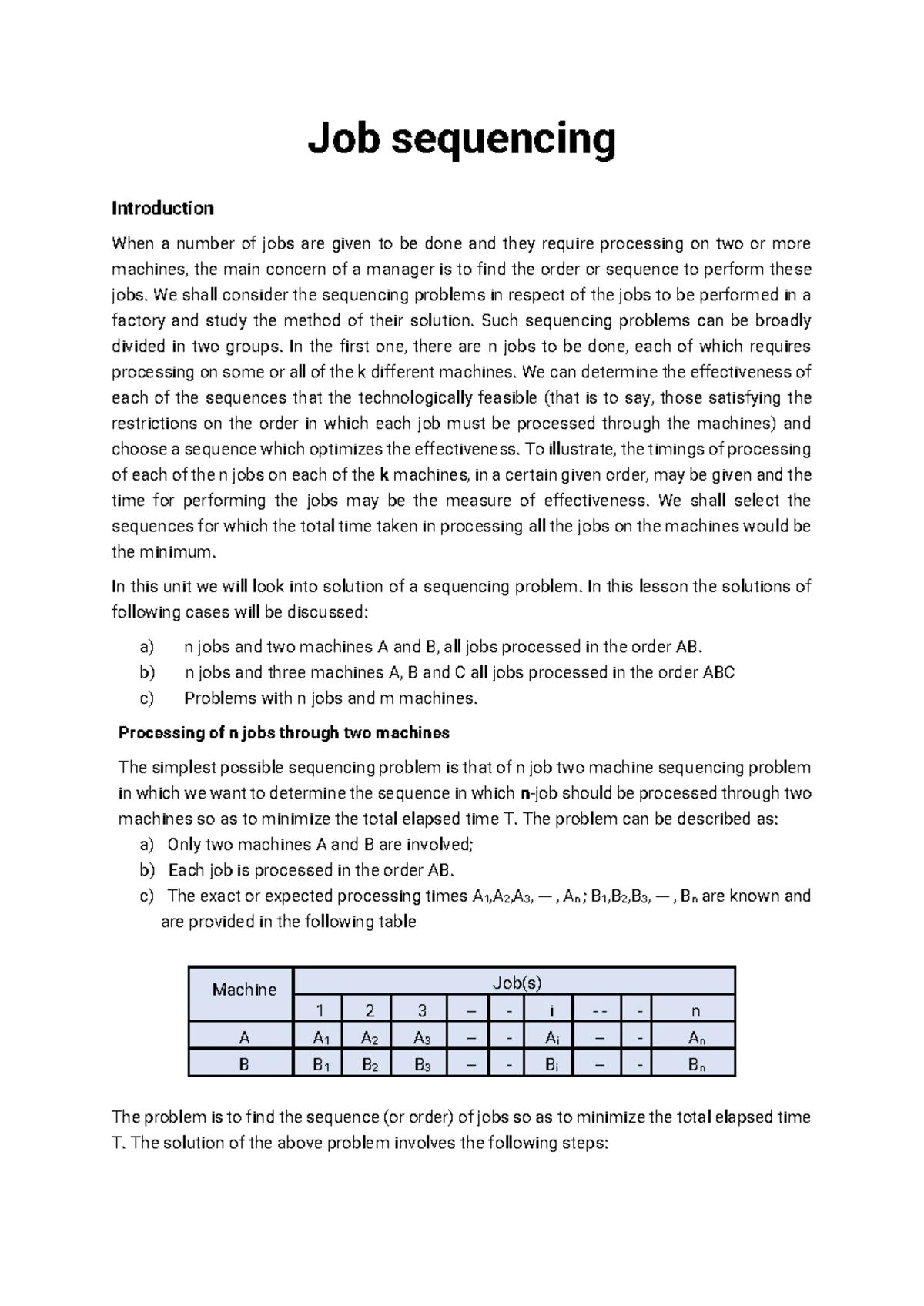 Job Sequencing Problems: Detailed Study Guide (Unit 5) - Studocu