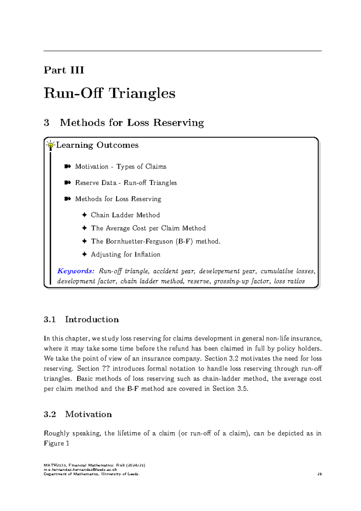 MATH2535 Loss Reserving Methods through Run-Off Triangles Explained ...