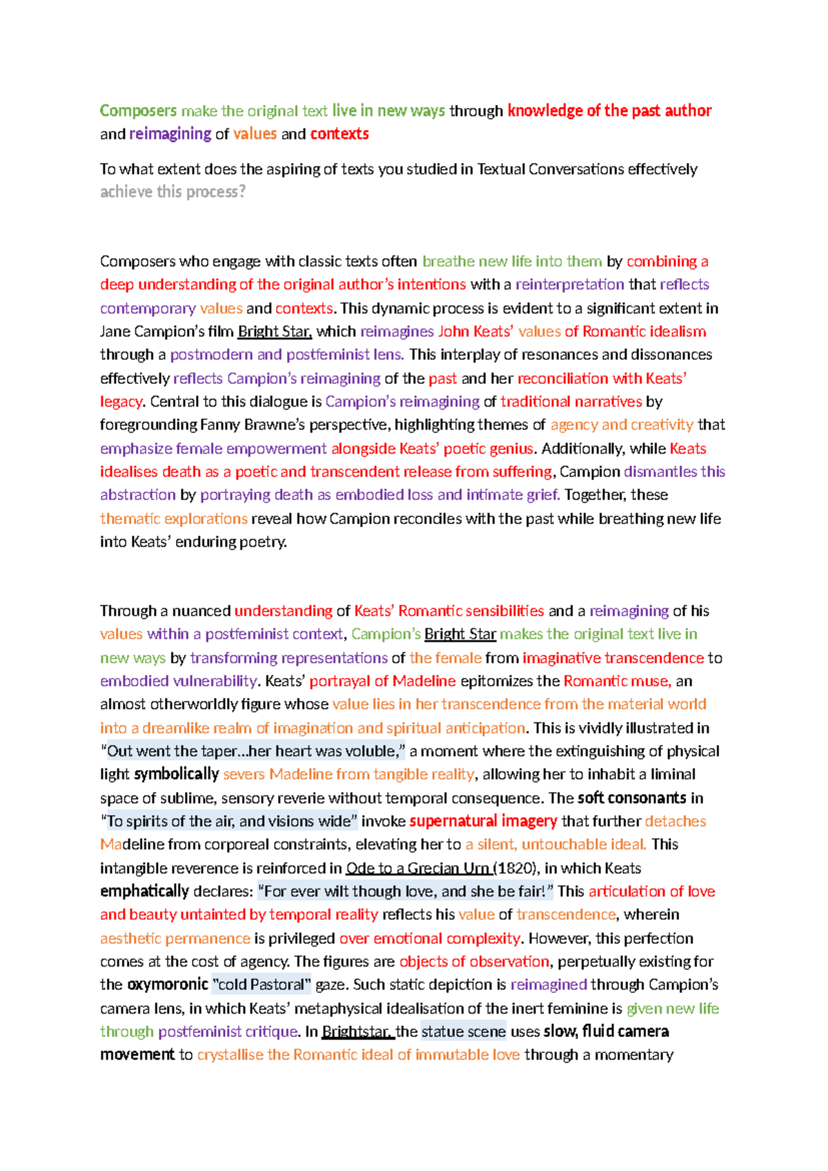 Reimagining Romanticism: A Postfeminist Lens on Keats in Bright Star ...