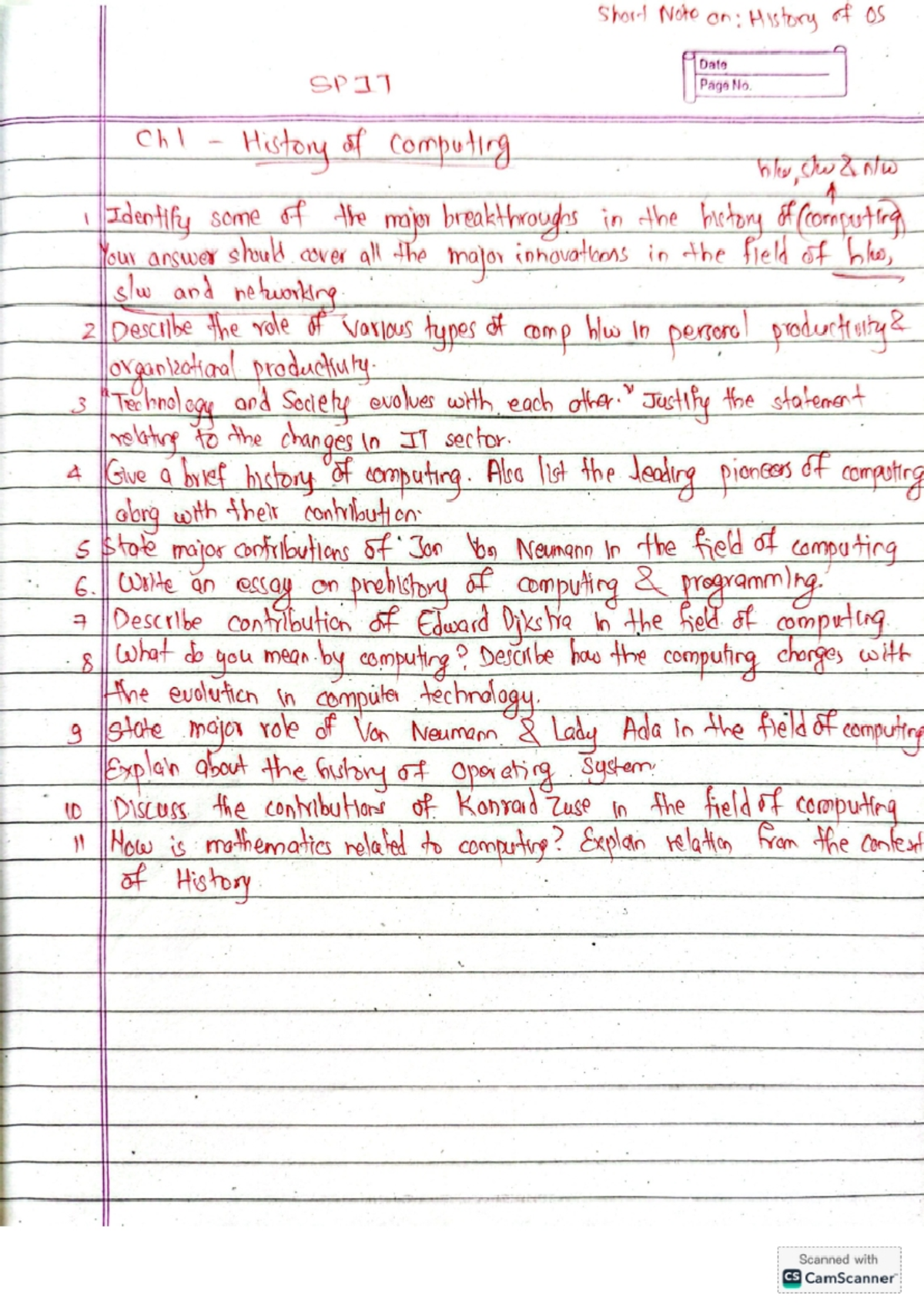 Ch1: History of Computing - Major Breakthroughs and Contributions - Studocu