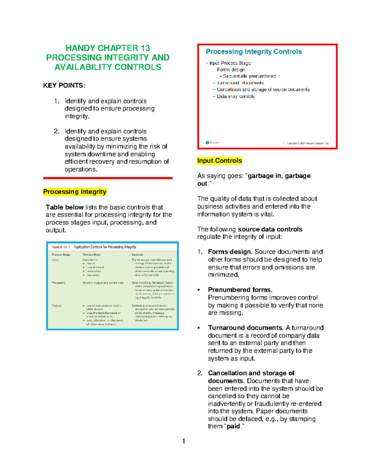 Handy Notes 615 Summary Of Chapter 13 Handy Chapter 13 Processing