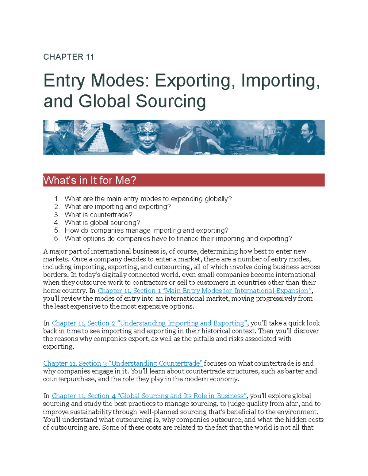 Chapter 11.0 - Entry Modes: Exporting, Importing, and Global Sourcing ...