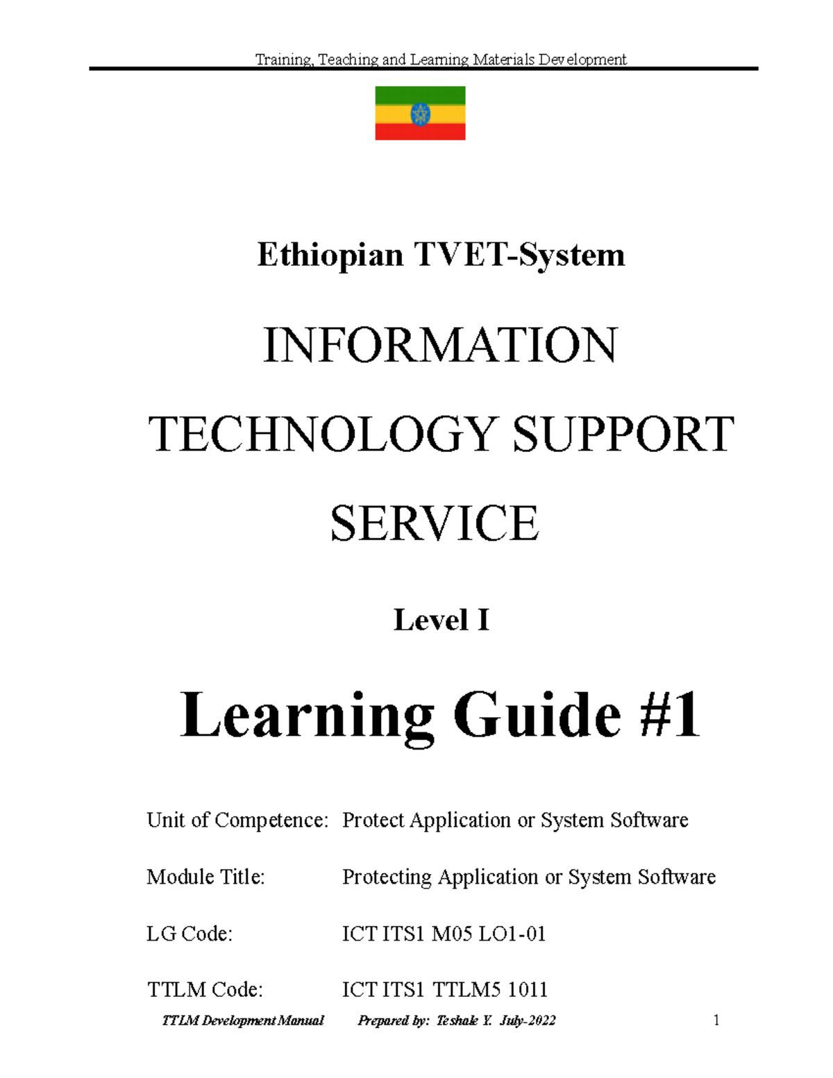 UCLO1 - Introduction to computer science - Ethiopian TVET-System ...