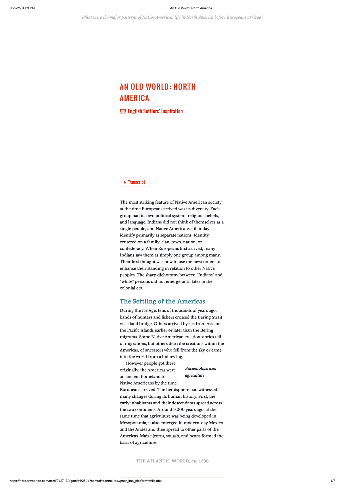 Major Patterns of Native American Life in North America Before 1492 ...