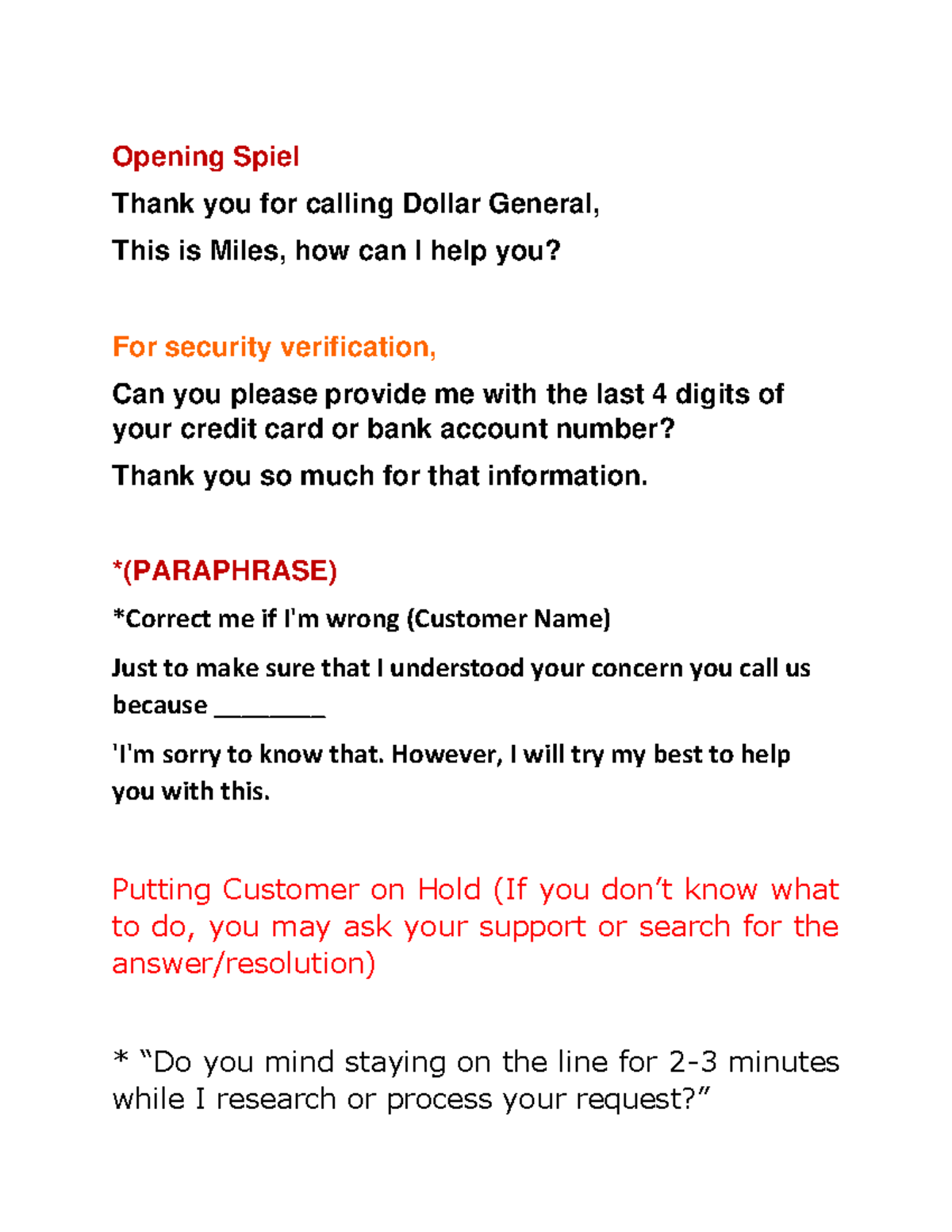 Customer Service Scripts and Phrases for Effective Communication - Studocu