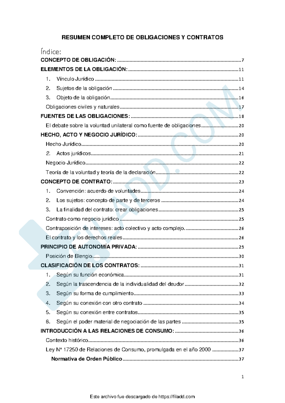 Resumen Caffera: Obligaciones y Contratos - Estudio Completo - Studocu