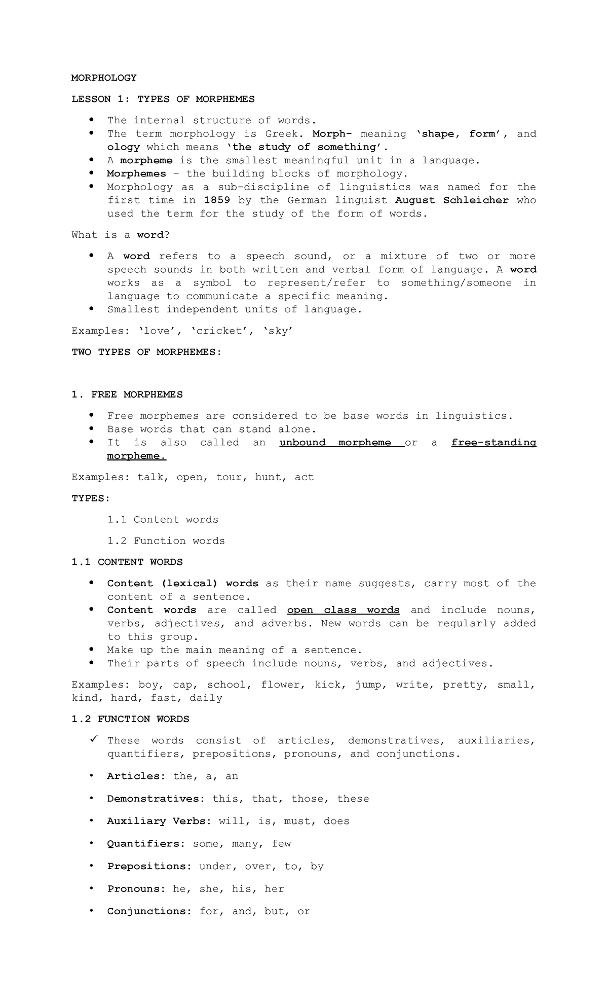 Linguistics 101: Understanding Morphemes and Their Functions - Studocu