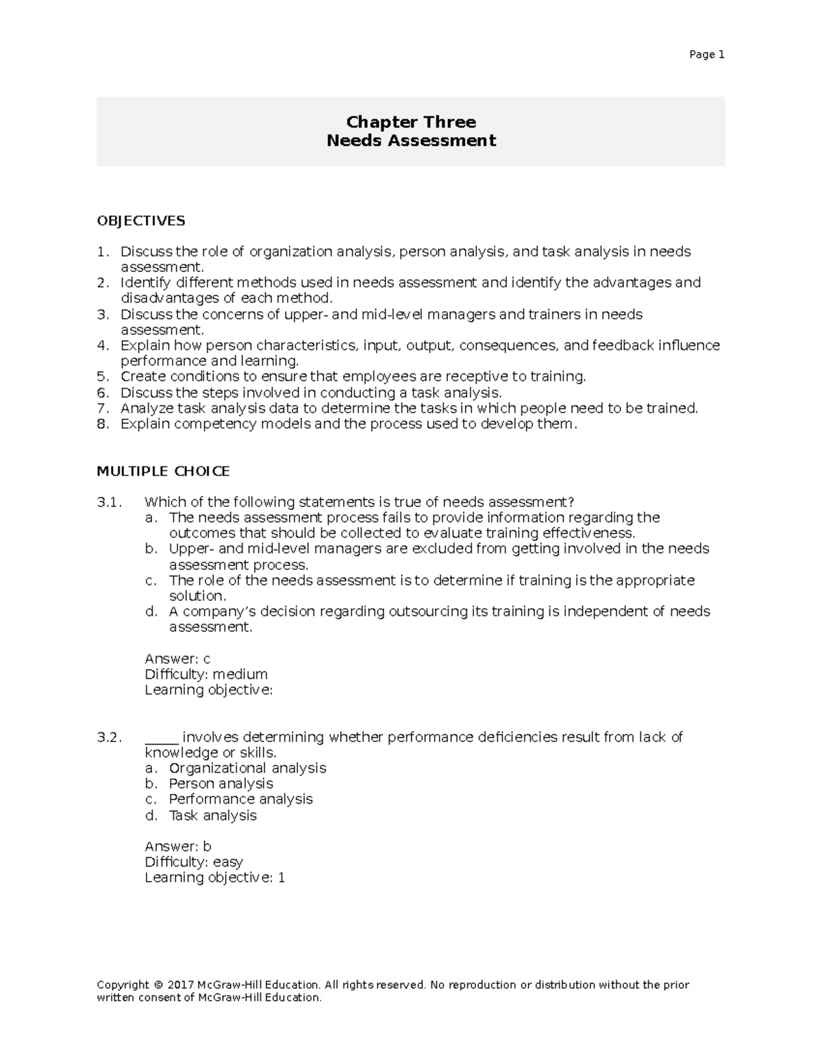 HRD 301: Needs Assessment Techniques and Implementation - Studocu