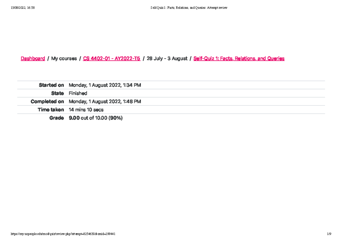 Unit 7 Self-Quiz Review CS 4402: Facts & Functional Programming Concepts - Studocu