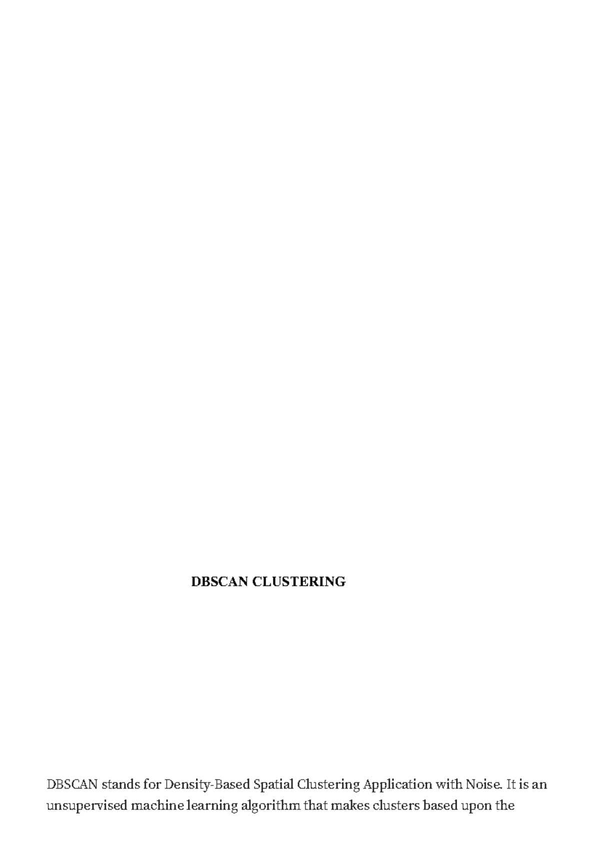 23-Numerical Problems on DBSCAN Clustering (CSE-101) - 03/21/2024 - Studocu