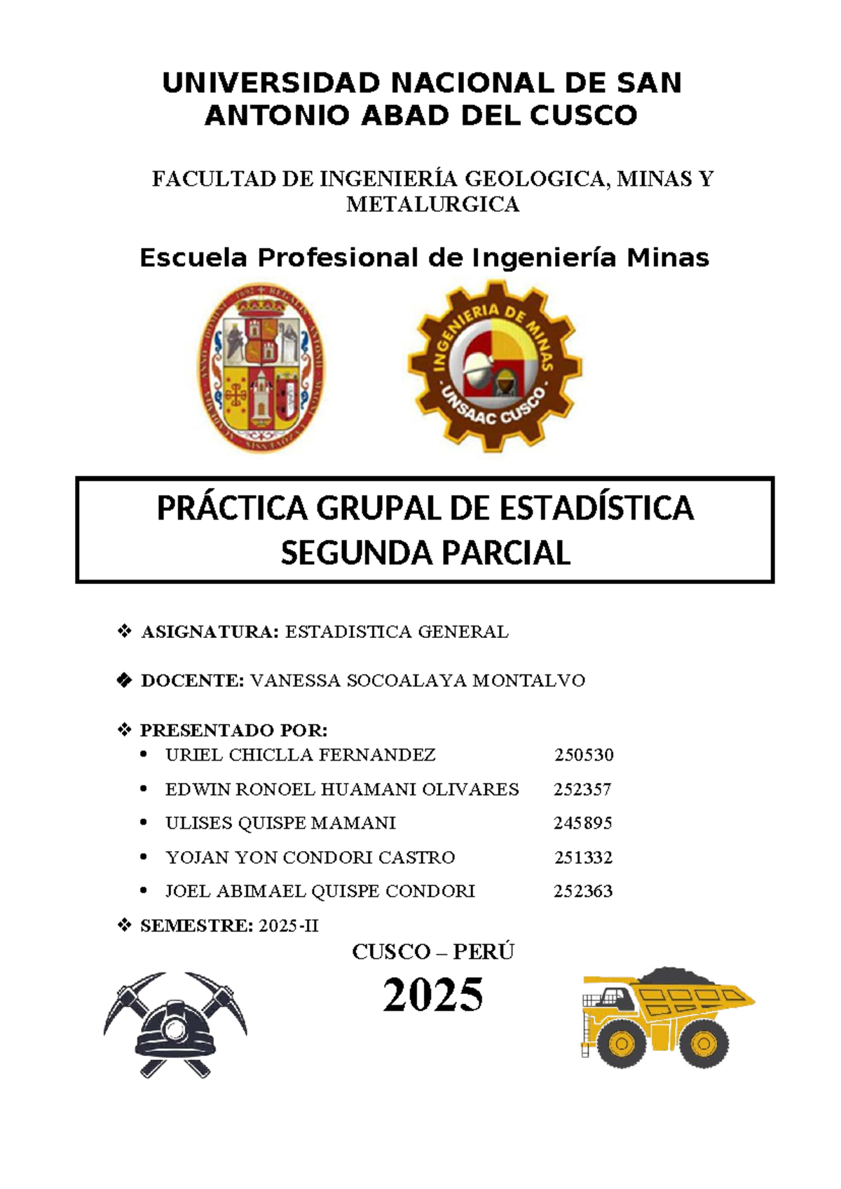 Práctica Grupal de Estadística II - Ejercicios Resueltos (ING-EST-2025 ...