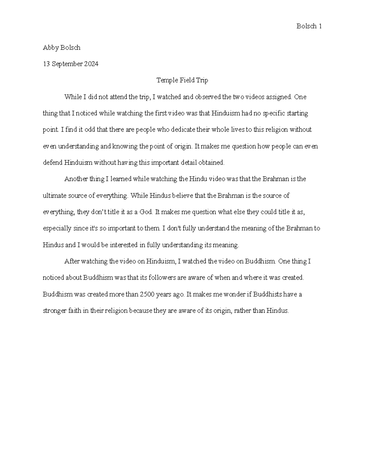 Hinduism vs. Buddhism: Insights from Temple Field Trip (MLA TEMPhaur ...