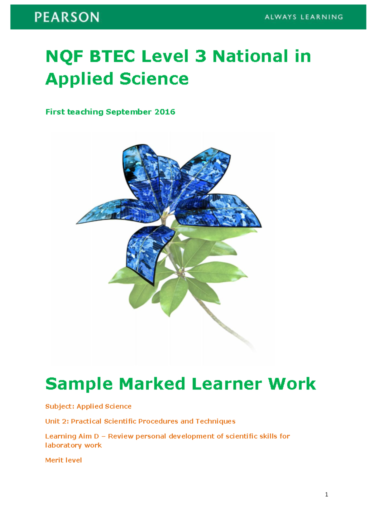 Unit 2: Sample Marked Learner Work for Learning Aim D - Merit in ...